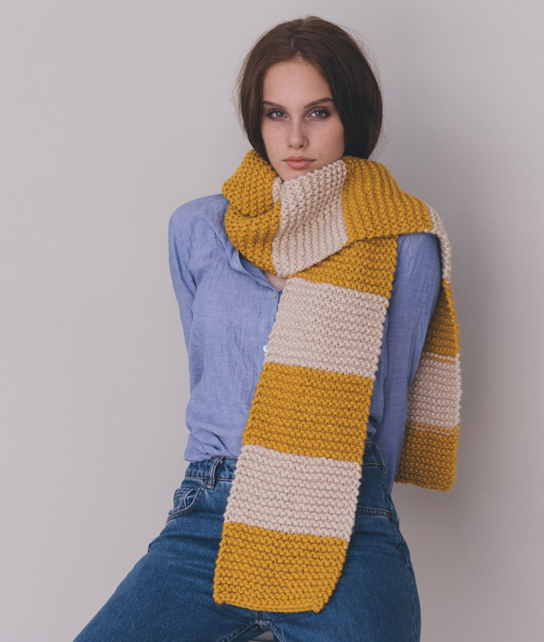 Amerie Scarf Knitting Kit | Easy Beginner Scarf in Organic Wool – BettaKnit