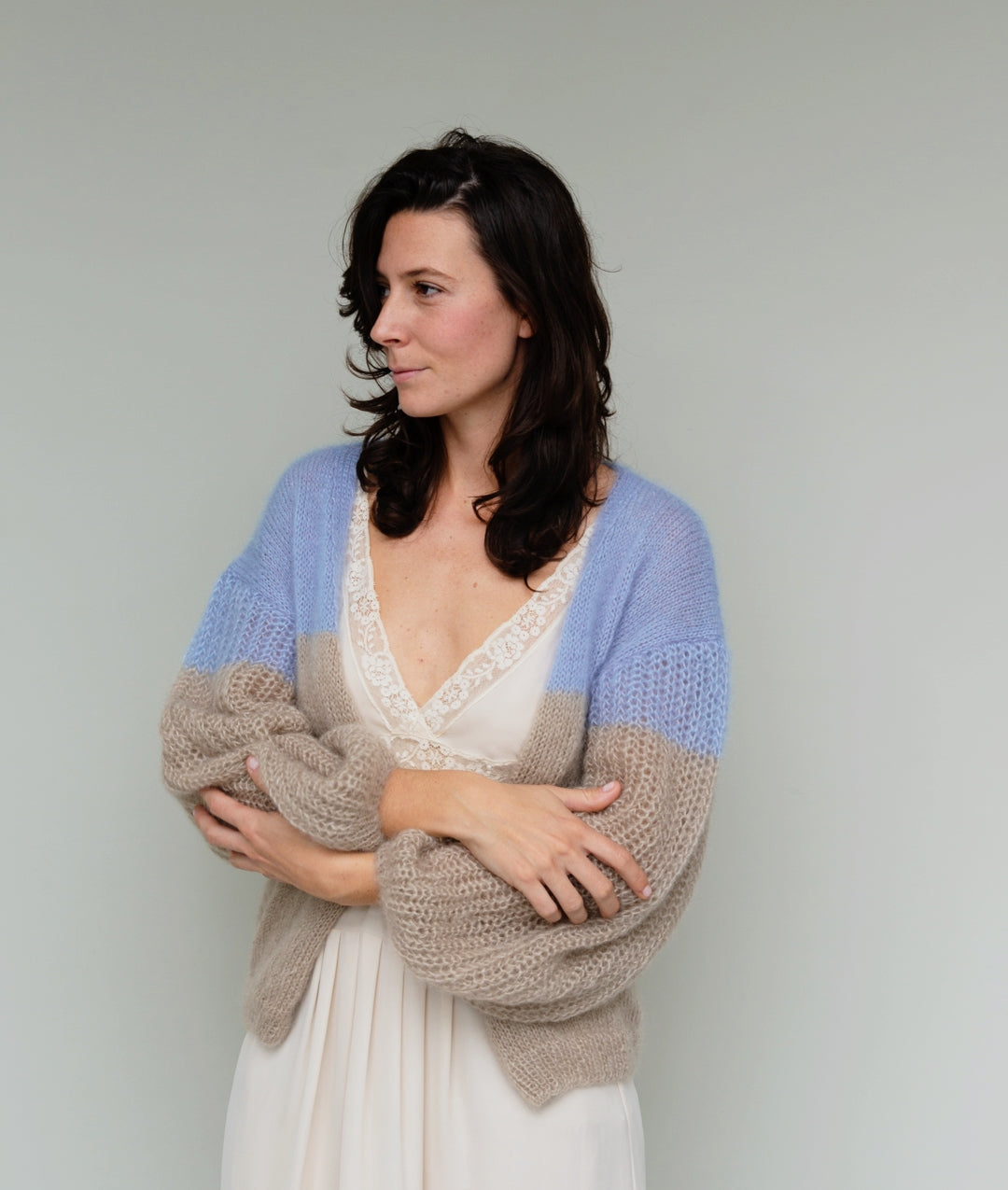 Maelle Cardigan – Intermediate Knitting Kit in Petit Mohair – BettaKnit