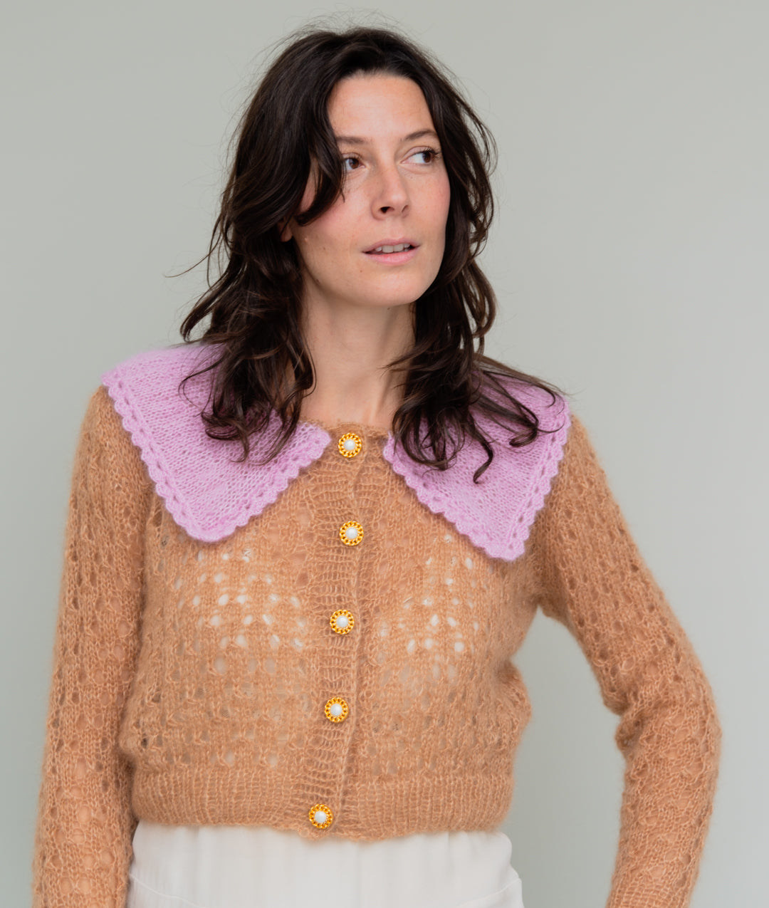 Maude Cardi – Intermediate Knitting Kit in Petit Mohair – BettaKnit