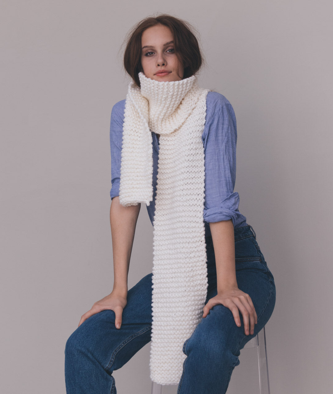 Naimi Scarf Knitting Kit | Beginner Scarf in Organic Wool – BettaKnit